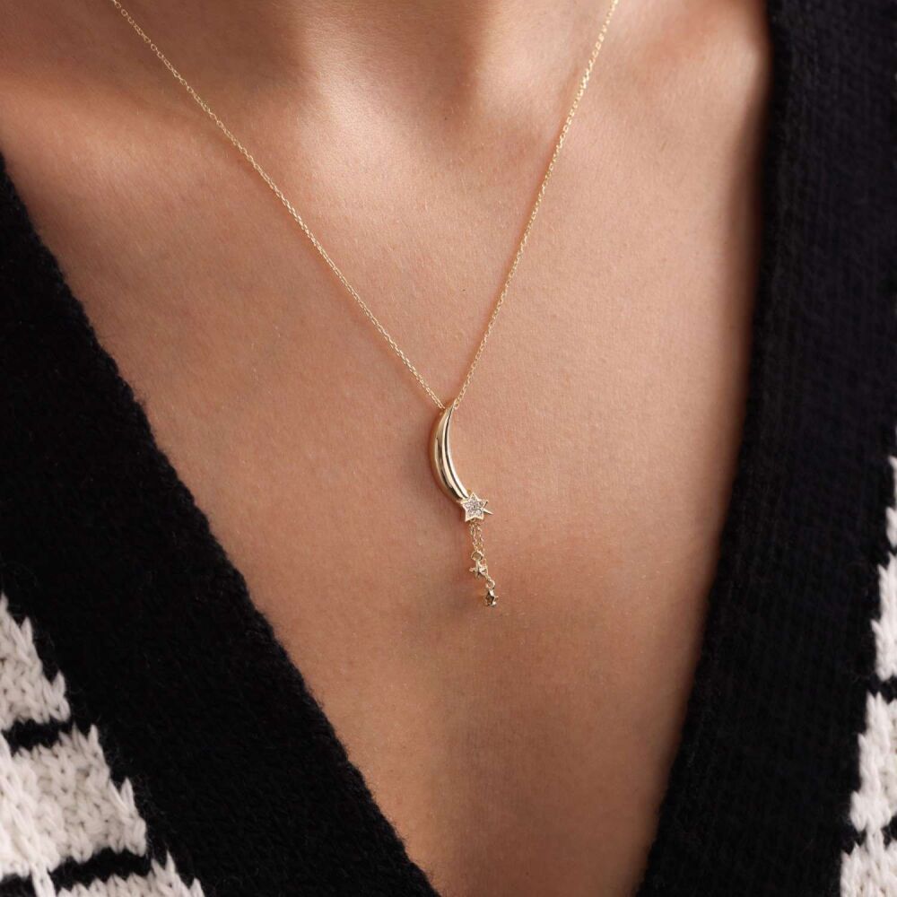 Altın Ay Yıldız Kolye - SembolGold